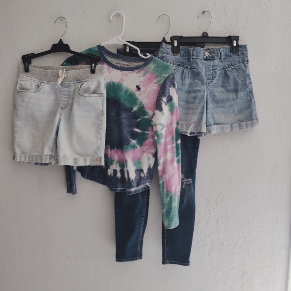 wonder nation | Bottoms | Tiedye Long Sleeve Shirt And Denim Shorts ...